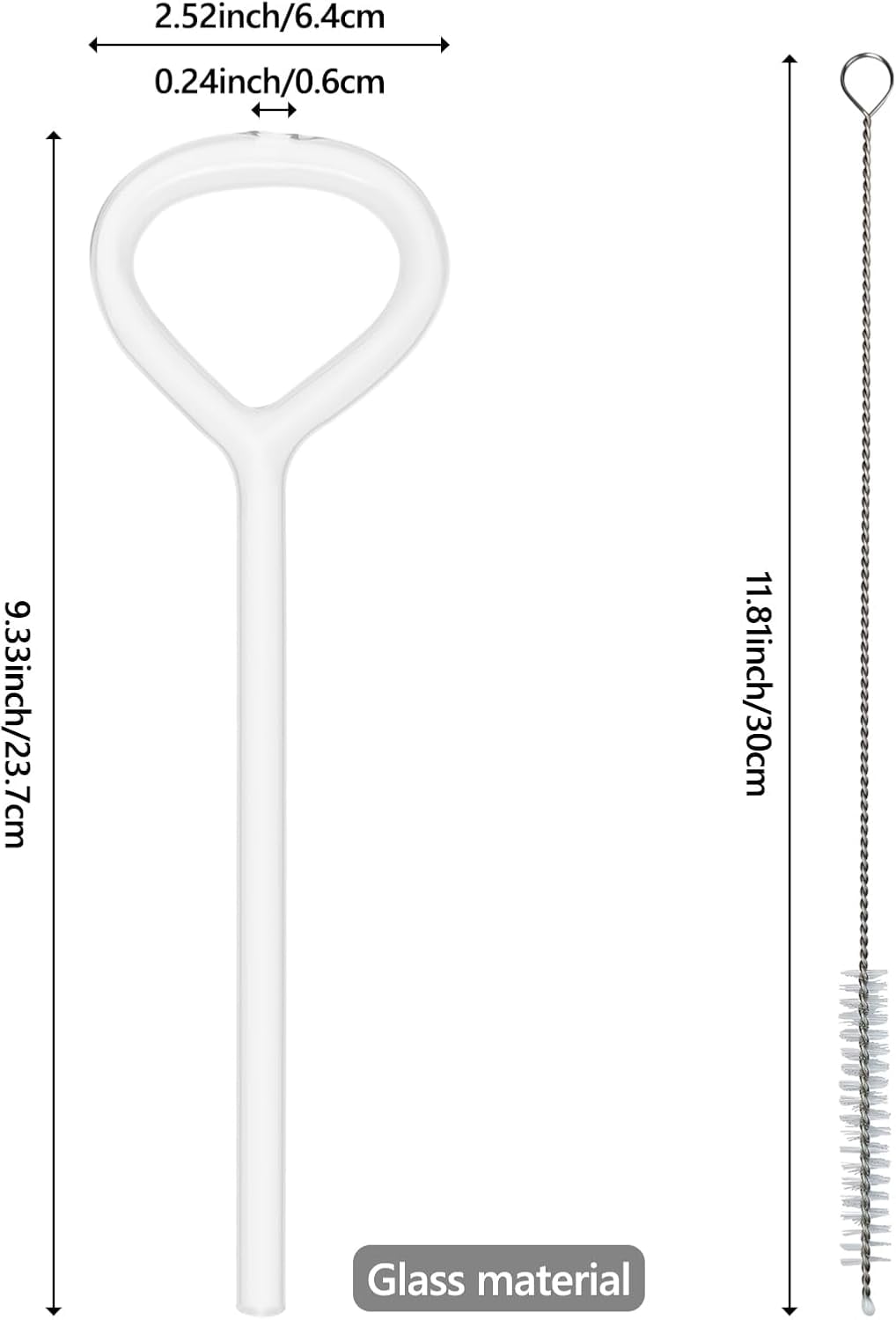 LIDUI-Anti Wrinkle Straw 2 Pack - Heart Shaped No Wrinkle Glass Straws ...