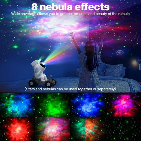 LIDUI-Astronaut Star Galaxy Projector Light 2.0 with Timer, 8 HD Nebula ...