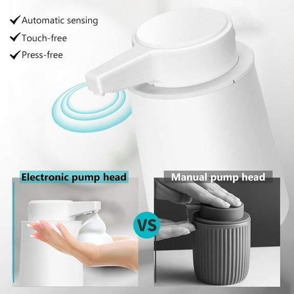 LIDUI-Automatic Soap Dispenser Foaming Touchless: 9oz Plastic White ...