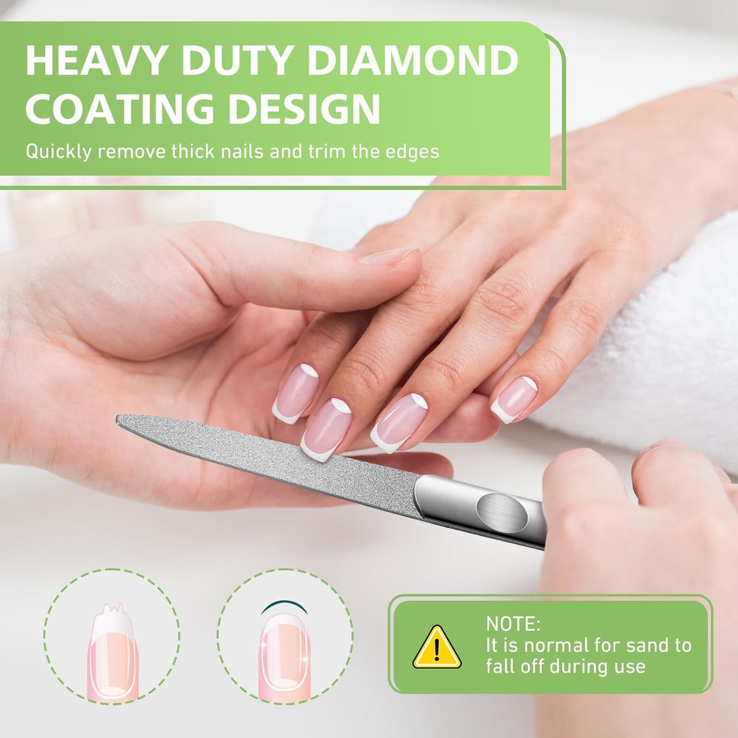 LIDUI-BALUCA Stainless Steel Diamond Nail File for Natural Acrylic ...