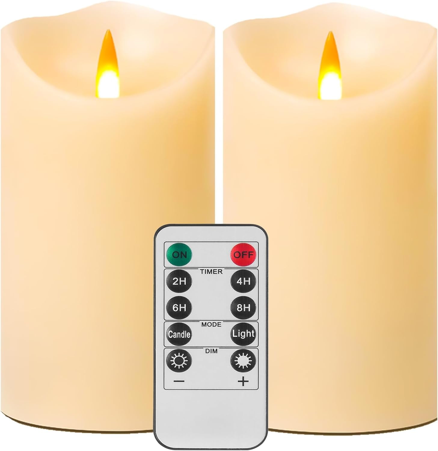 LIDUI-Battery Operated LED Flickering Fake Flameless Candls with Remote ...