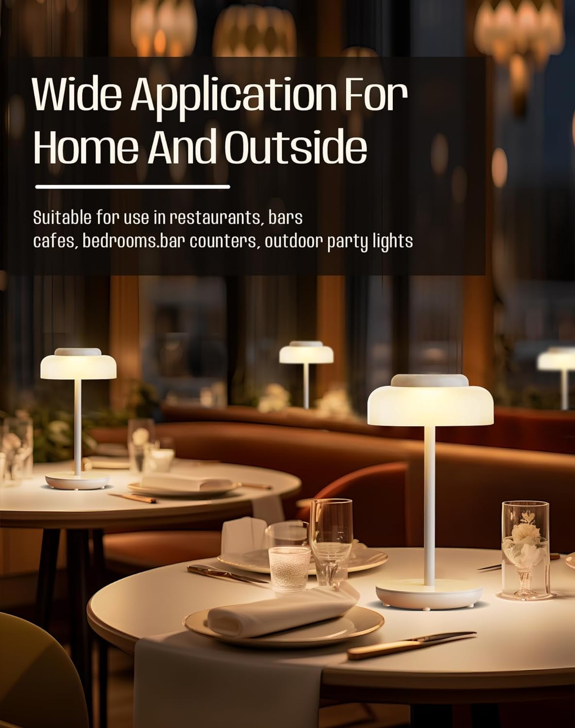 LIDUI-Battery Operated LED Table Lamp, 5000mAh Rechargeable Cordless ...