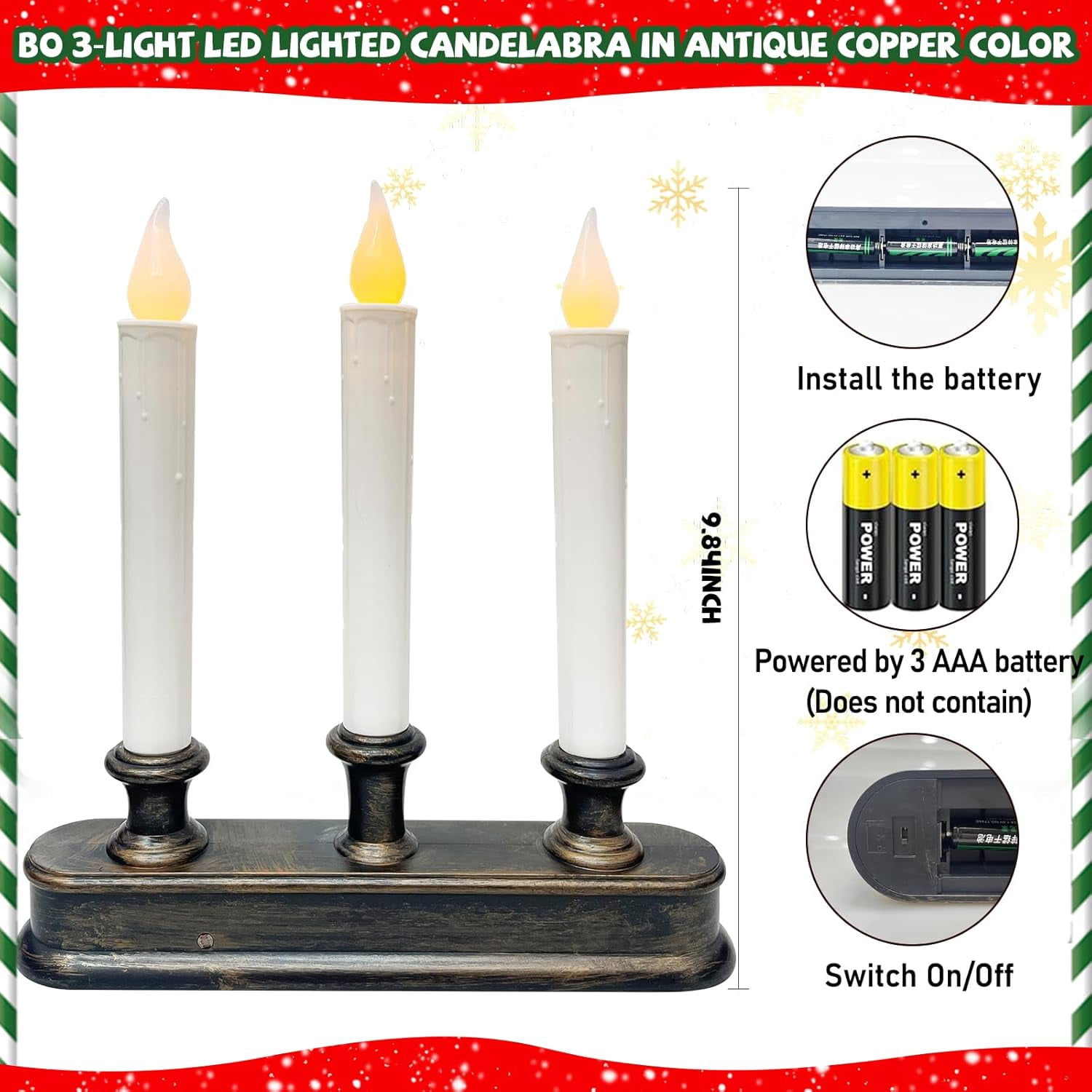 LIDUI-Battery-Operated LED Window Candles with Sensor Dusk to Dawn, 3 ...