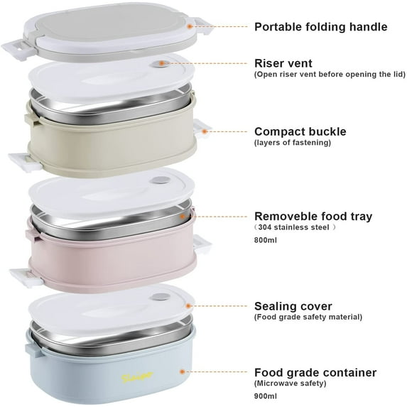 LIDUI-Bento Box Adult Lunch Box, Lunch Box for Men Women with Insulated ...