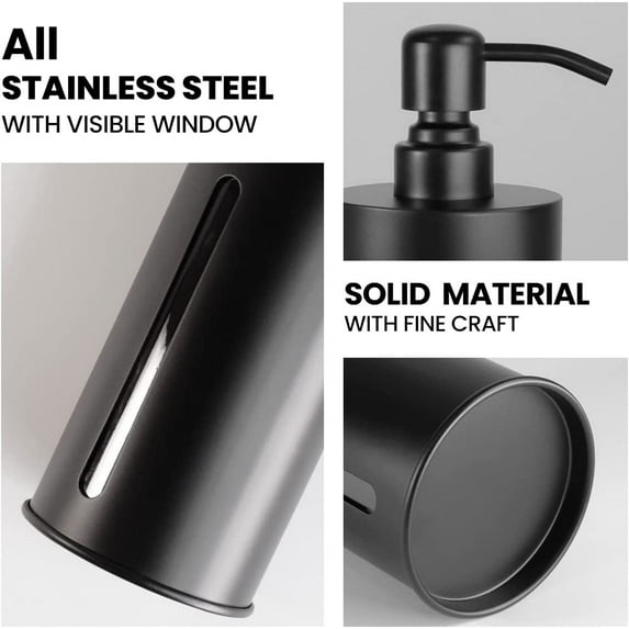 LIDUI-Black soap Dispenser for Kitchen & Bathroom, Dish soap Dispenser ...