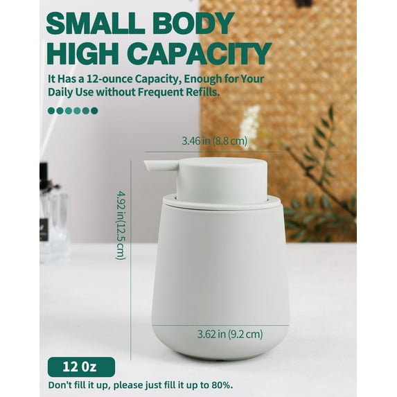 LIDUI-Bosilunlife Foaming Soap Dispenser - Beige Grey Ceramic Soap ...