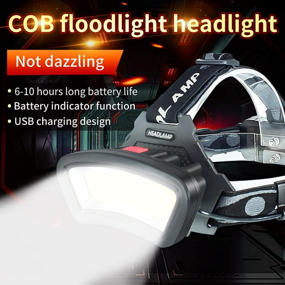 LIDUI-COB Floodlight Headlamp USB Rechargeable with Red Light, 2000 ...