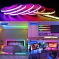 LIDUI-COB Strips Light 16.4FT/5m IC+RGB Smart Lights Magic Color 24V DC ...