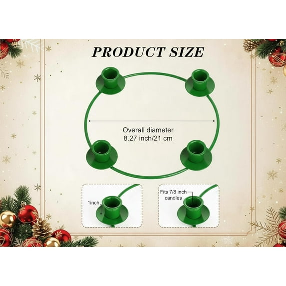 LIDUI-Chengu 2 Pcs Christmas Advent Candle Holder Xmas Metal Advent ...