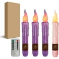 LIDUI-Christmas Advent Flameless Short Taper Candles, Real Wax Hand ...