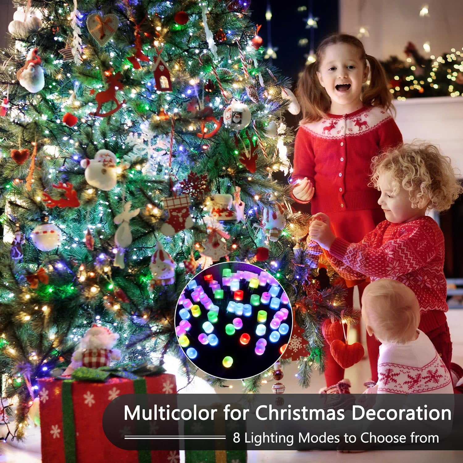 LIDUI-Christmas Color Changing Lights with Remote, 180ft 500 LED RGB ...