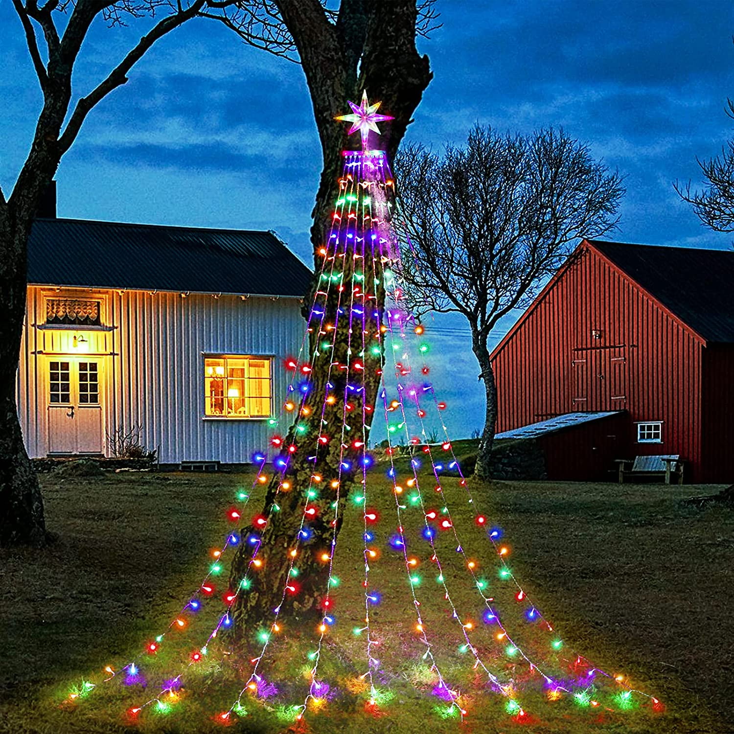 LIDUI-Christmas Lights Dipper Star String Lights 8 Modes & Waterproof ...