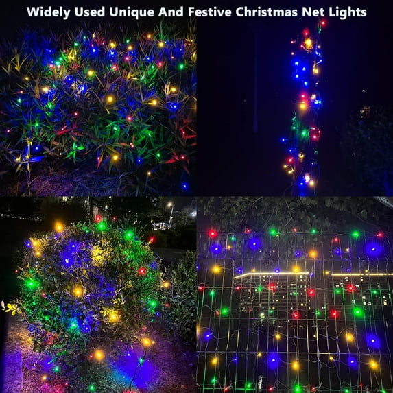 LIDUI-Christmas Net Lights Outdoor,100LED 5ftx5ft Christmas Net Lights ...