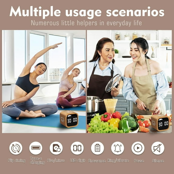 LIDUI-Cube Productivity Timer, 5/10/30/60 Min Presets + Custom ...