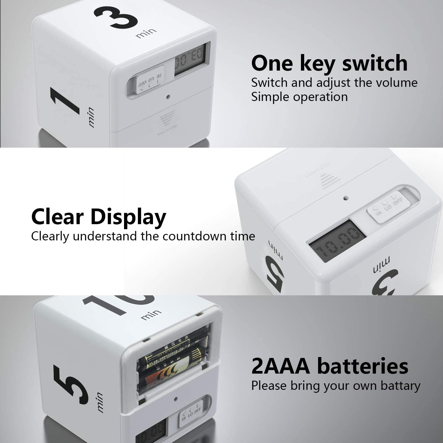 LIDUI-Cube Timer, Gravity Flip Kitchen Timer for Time Management and ...