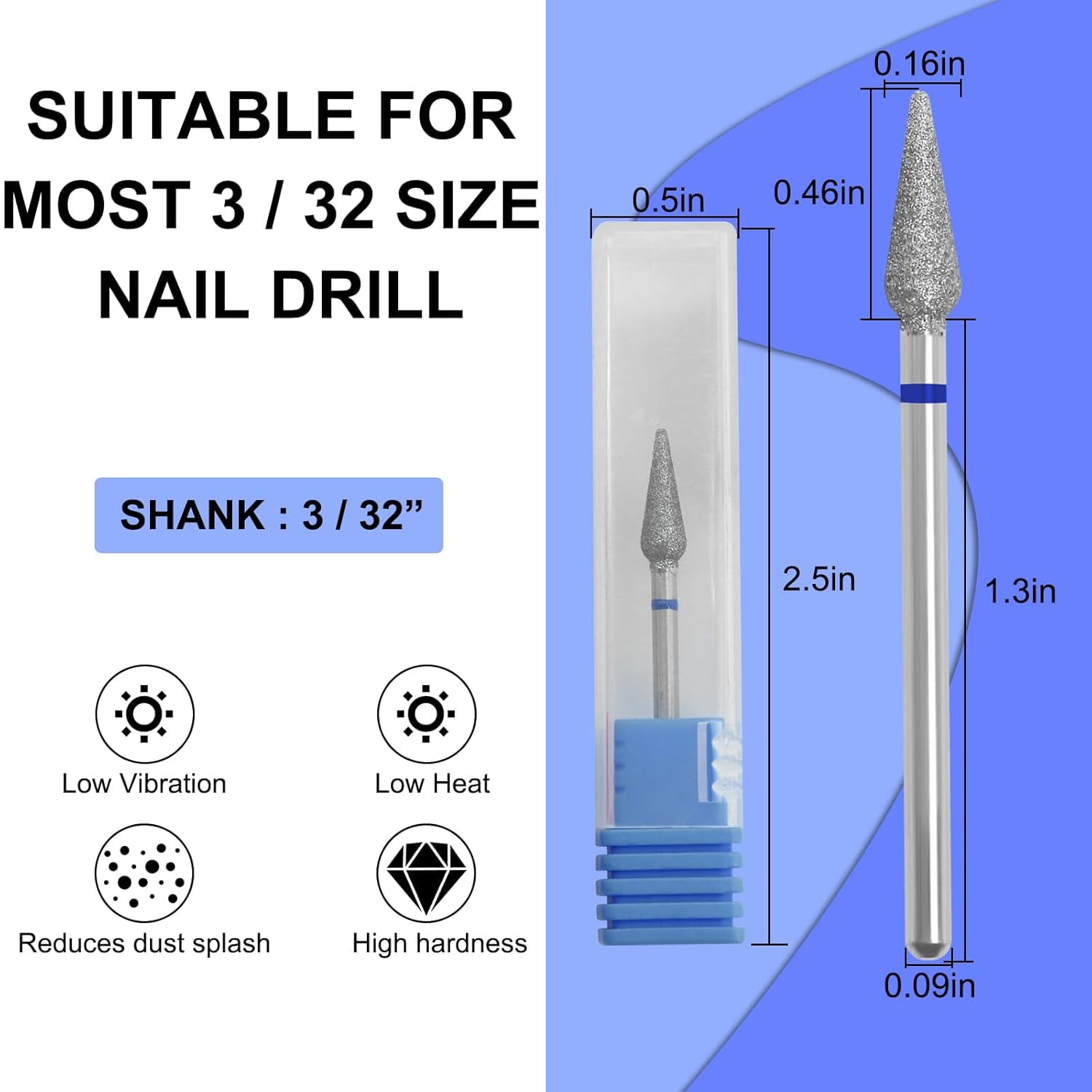 LIDUI-Diamond Safety Bits Small Tapered Electric Nail Drill File ...