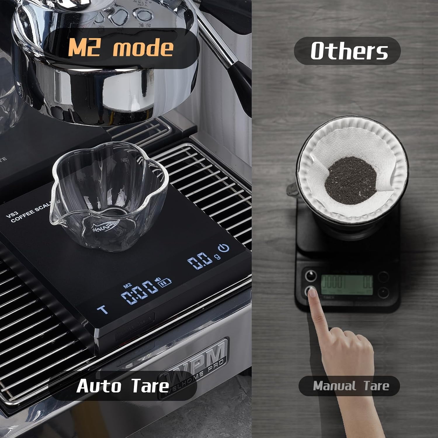 LIDUI-Digital Coffee Scale with Timer, 2kg/0.1g High Precision ...