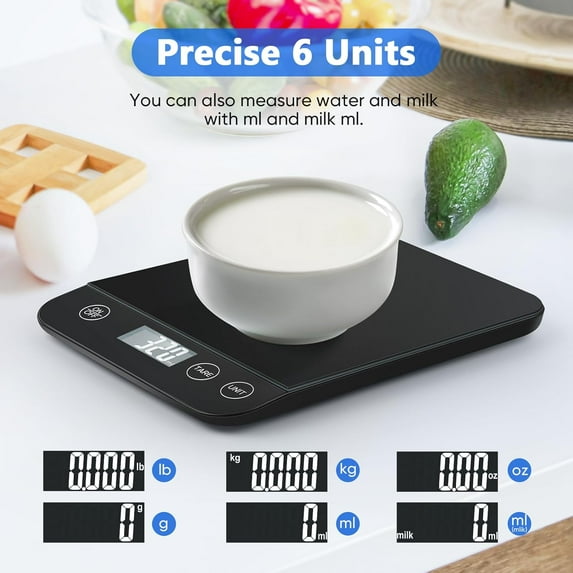 LIDUI-Digital Kitchen Scale, 22lb Capacity, Tempered Glass, Easy Tare ...
