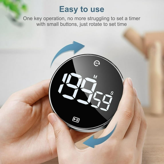 LIDUI-Digital Kitchen Timer, Digital Magnetic Timer with Large LED Display, Countdown and ...