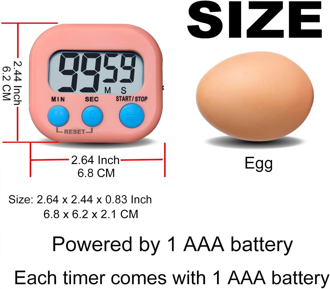 LIDUI-Digital Kitchen Timer, Electronic Timer with Clear LCD Screen ...