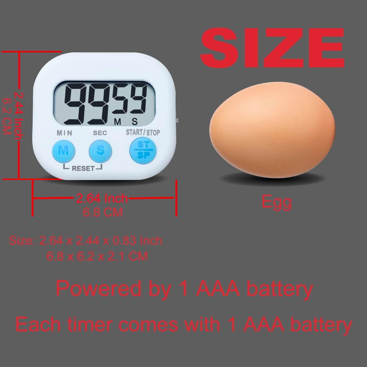 LIDUI-Digital Kitchen Timer, Electronic Timer with Clear LCD Screen ...