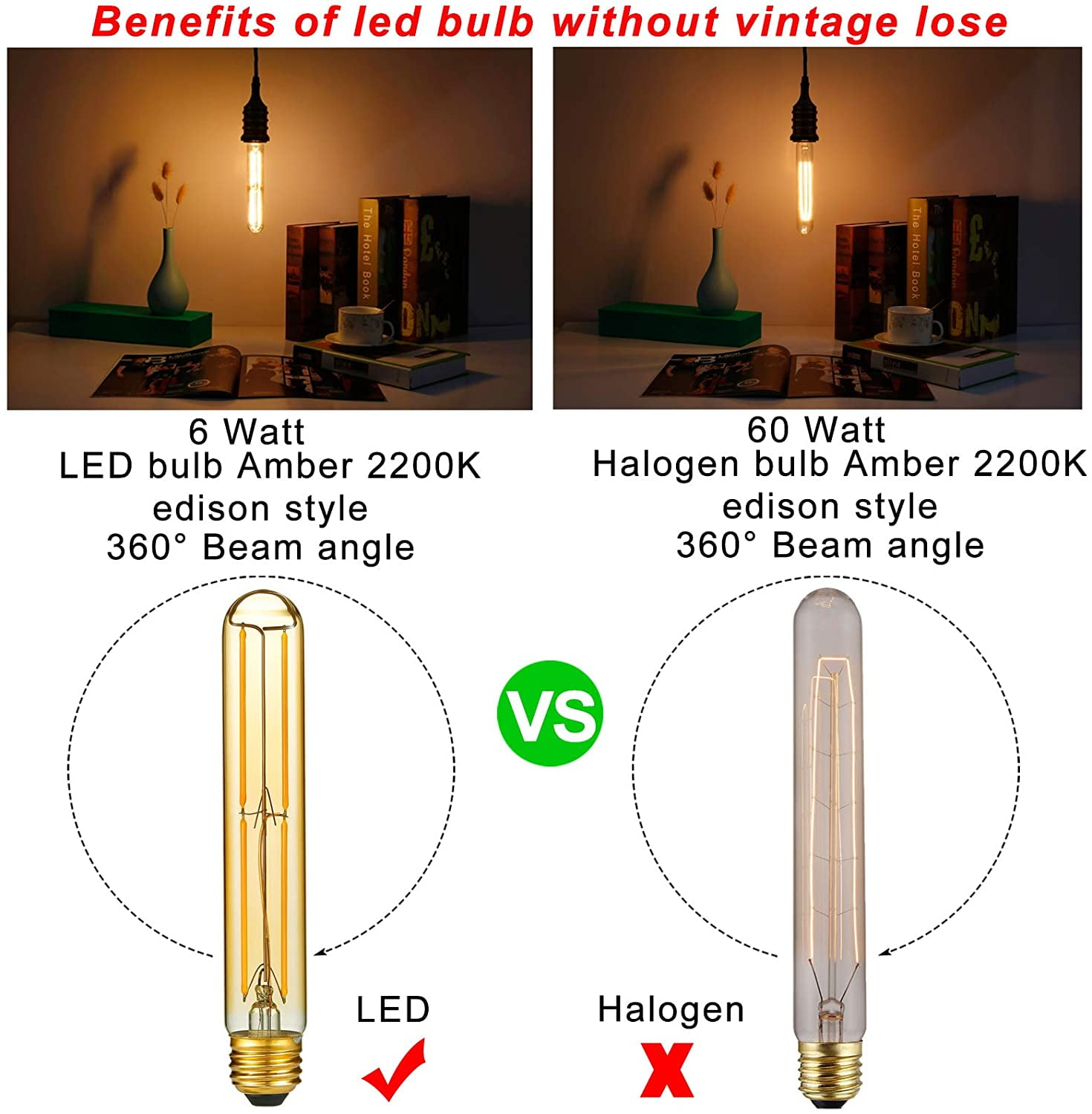 LIDUI-E26 LED Bulb Dimmable 6W led Bulb Equal 60 Watt Light Bulb Warm ...