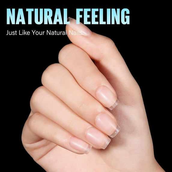 LIDUI-Extra Short Coffin Nail Tips, 240Pcs Full Cover Acrylic Fake ...