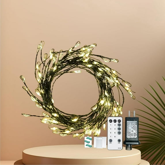 LIDUI-Fairy Lights Plug in, 200 Led Fairy Light with Remote 10Ft Fairy ...