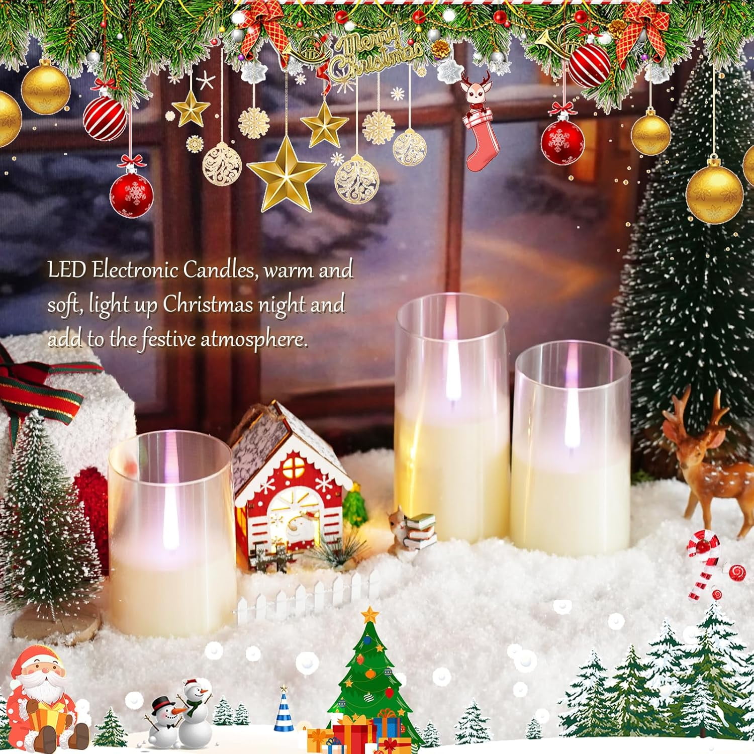 LIDUI-Flameless Candles Upgraded Realistic Flickering Flame,Battery ...