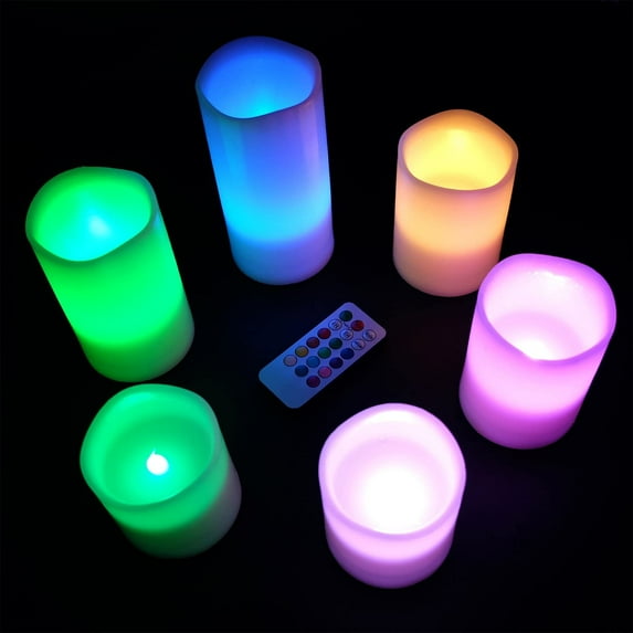 LIDUI-Flameless Flickering Candles Color Changing with 18-Key Remote ...