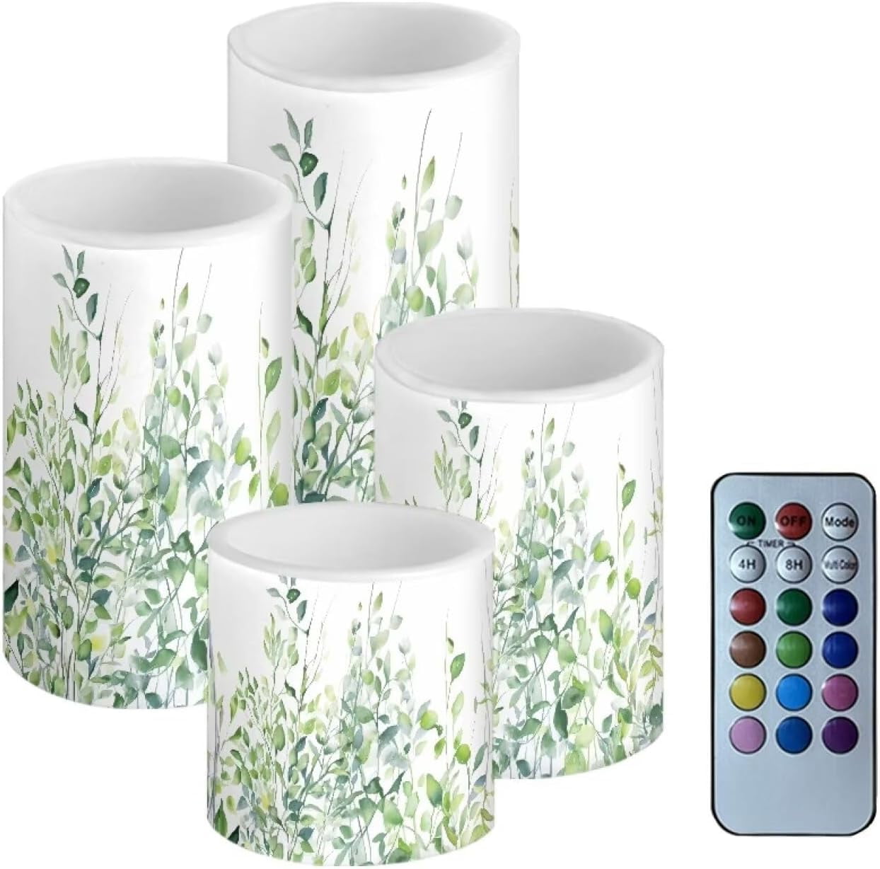 LIDUI-Flameless Light Candles 4 Pack Battery Operated with Color ...