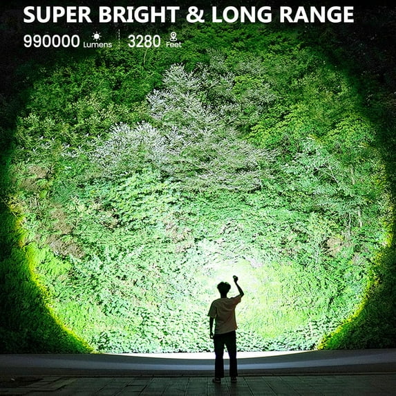 LIDUI-Flashlights High Lumens, 99,000 Lumens Bright LED Flashlight ...