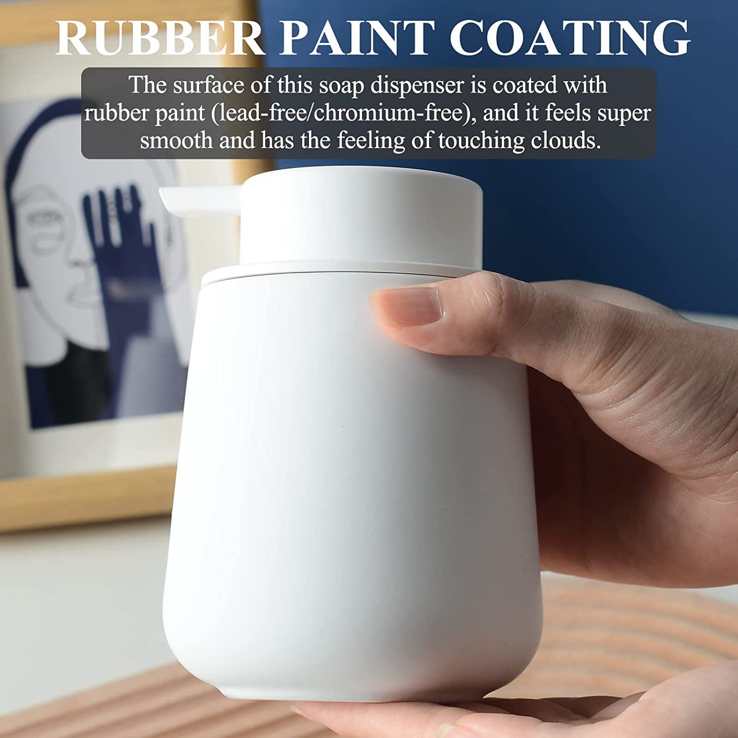LIDUI-Foam Soap Dispenser - 12 oz Bathroom Lotion Pump, White Ceramic ...
