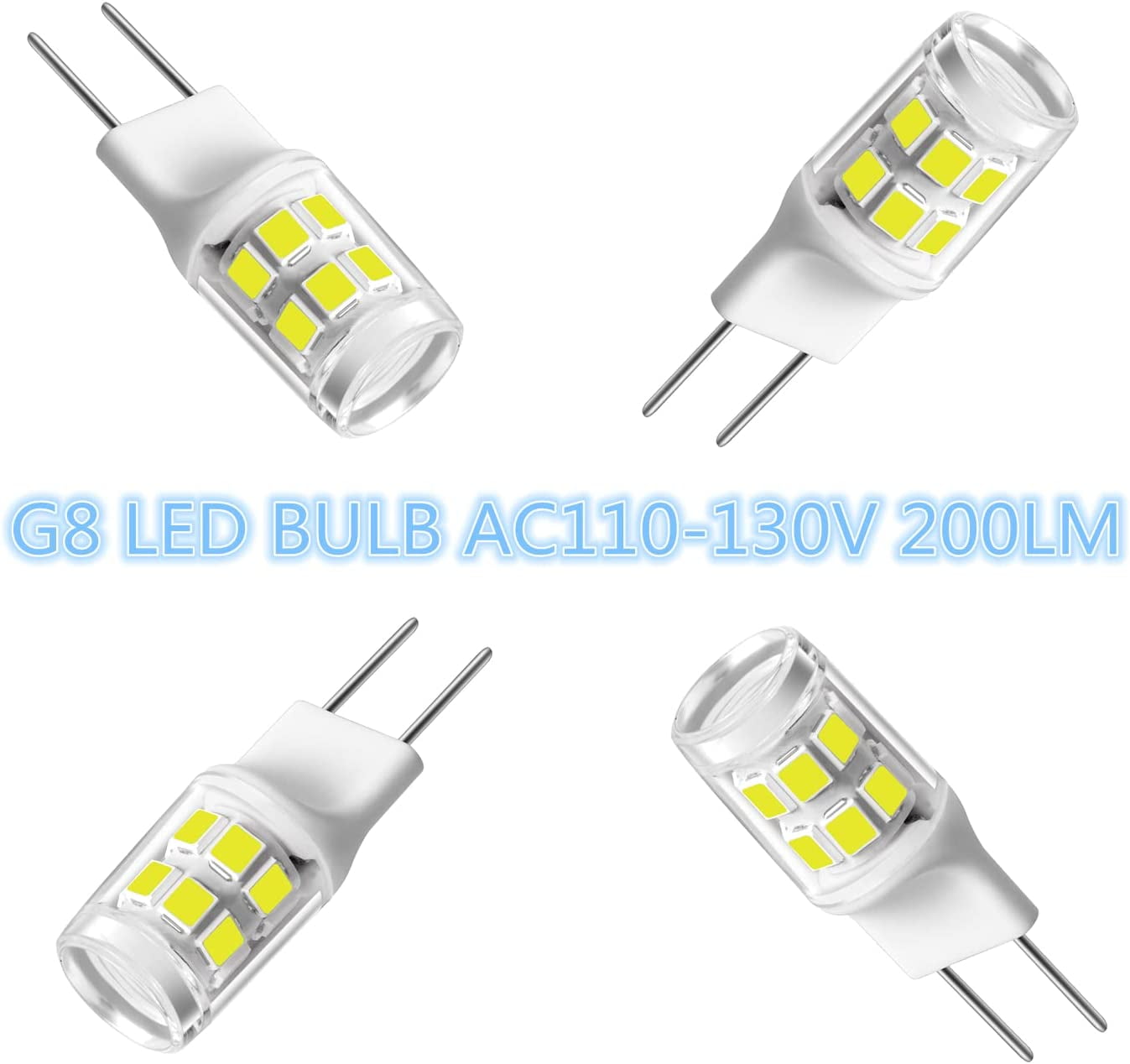 LIDUI-G8 LED Bulb 2W Equivalent to 20W Halogen Bulb, T4 JCD Type Two ...
