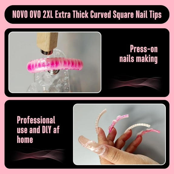 LIDUI-Halloween Curved Nail Tips Press on Full Cover, Extra Curve ...