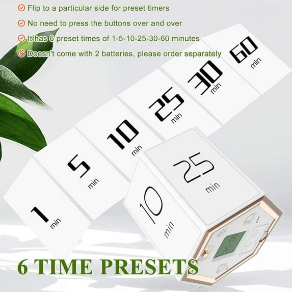 LIDUI-Hexagon Flip Timer, Kitchen Timer for Cooking, Various Time ...