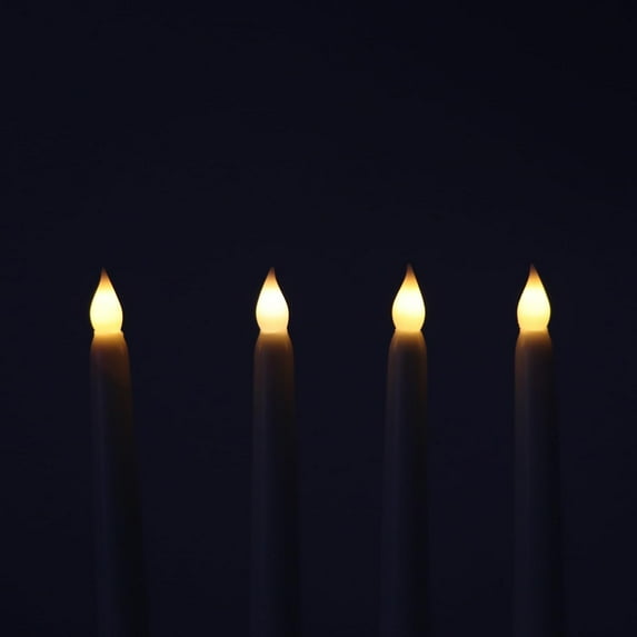 LIDUI-Ivory 10.8" Flameless Taper Candles with Timer, Battery Operated ...