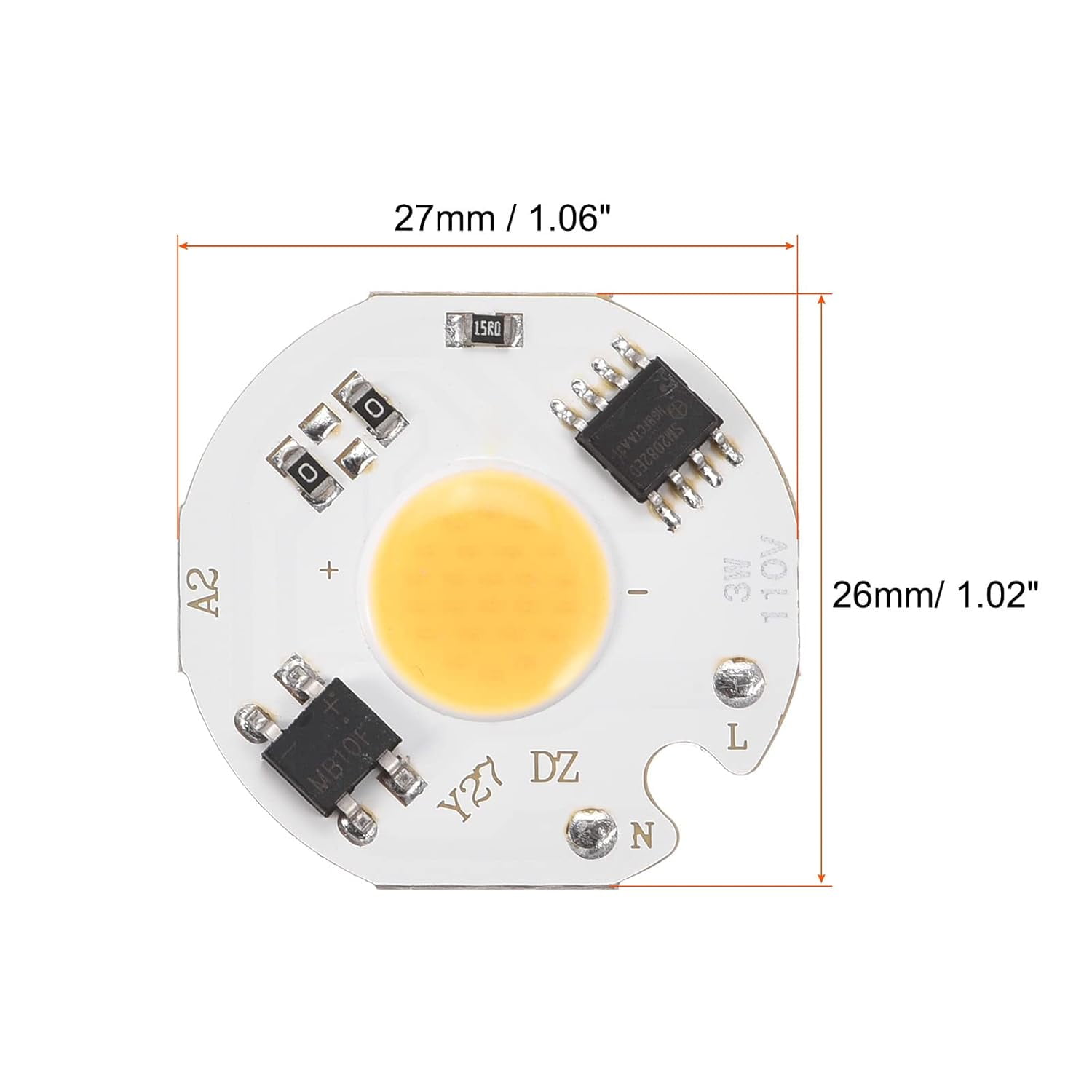 LIDUI-LED Chip Bulb 110V 3W Warm White 3000-3200K Driver Free High ...