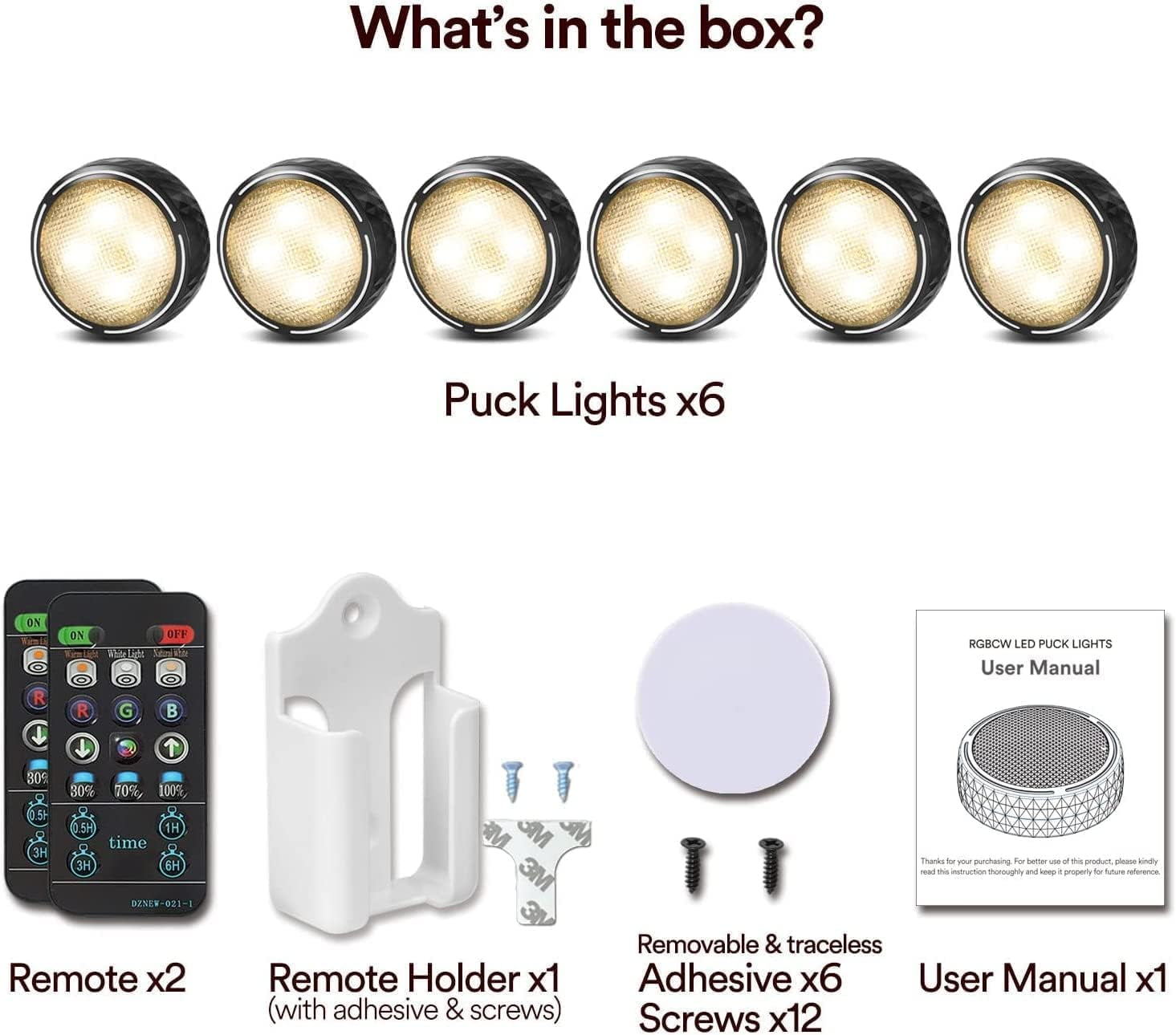 LIDUI-LED Puck Lights with Remote Battery Operated Under Cabinet ...