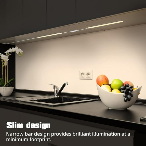 LIDUI-LED Under Cabinet Lighting, 2pcs x 12 Inch Dimmable, USB Plug-in ...