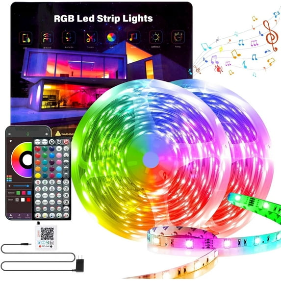 LIDUI-Led Lights for Bedroom 200FT (2 * 100FT), Color Changing RGB Led ...