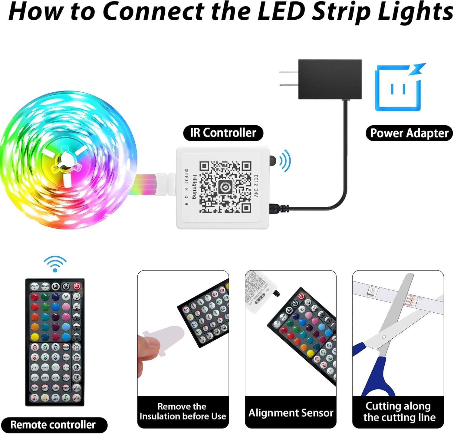 LIDUI-Led Lights for Bedroom 48ft Color Changing RGB Led Strip Lights ...