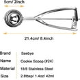 LIDUI-Medium Cookie Scoop, 2.8 Tbsp/ 1.4 OZ, 2 inch/ 5 CM Ball, 18/8 ...