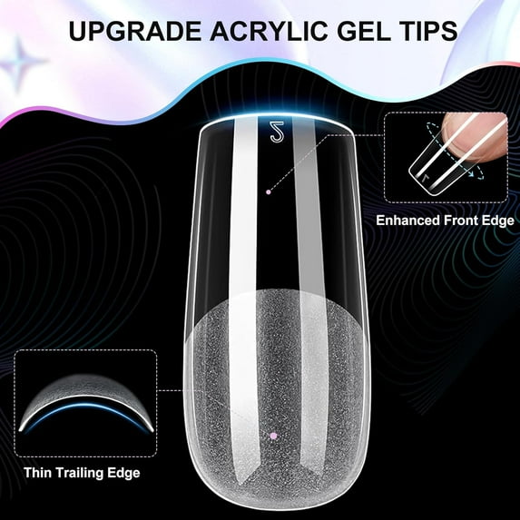 LIDUI-Medium Square Nail Tips - 12 Sizes 240 PCS Pre-Etched Half Matte ...