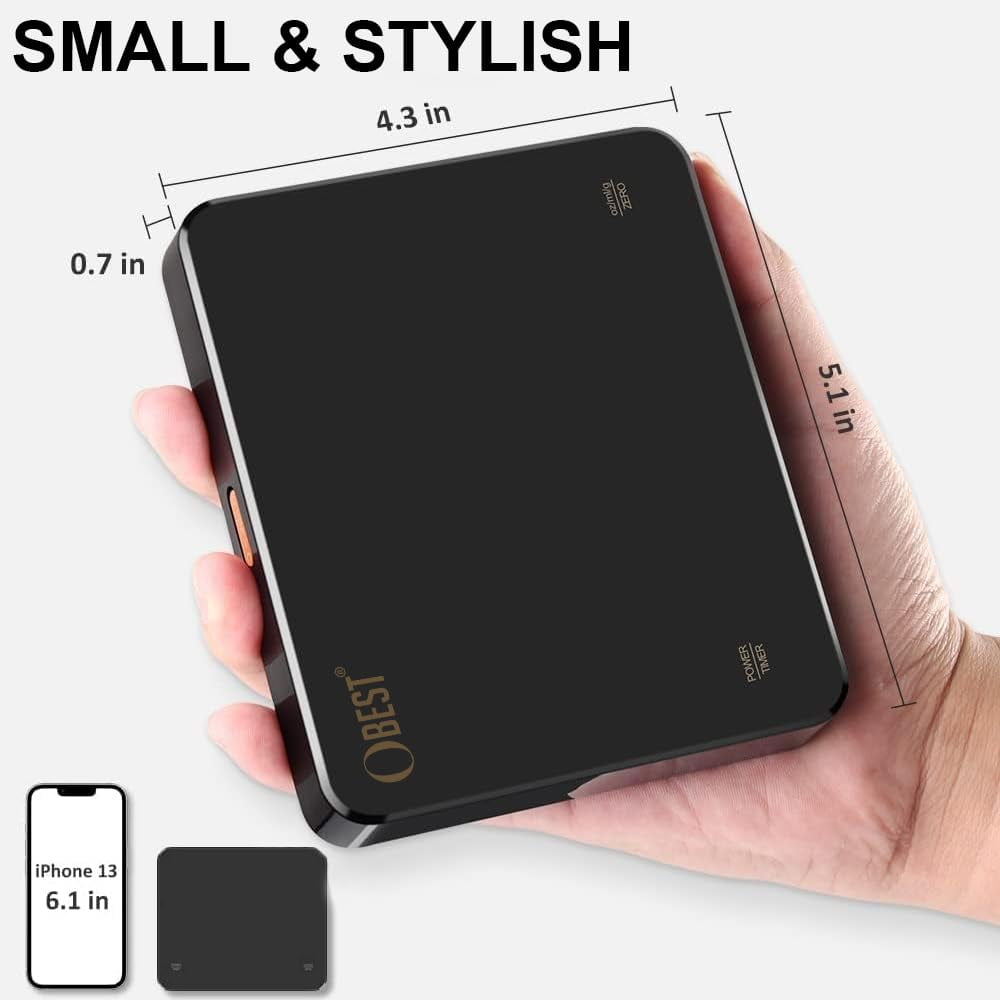 LIDUI-Mini Coffee Scale with Timer Rechargeable Espresso Scale with ...