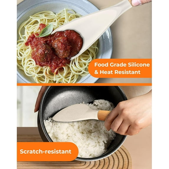 LIDUI-Multifunction Silicone Spatula Spoon 2-Pack Dual-Use-Heat ...
