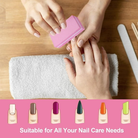 LIDUI-Nail Buffers (60 Pack), Buffer Block Nail File for Acrylic Nails ...
