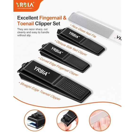 LIDUI-Nail Clippers with Glass Nail File, 4 Piece Ultra Sharp Nail ...