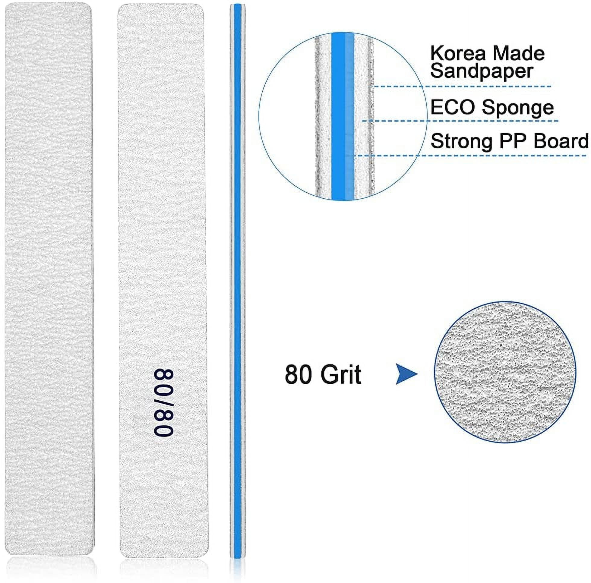 LIDUI-Nail File for Acrylic Nails 12pcs, 80/80 Grit Files Emery Boards ...