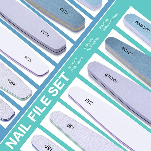 LIDUI-Nail File Buffer, Professional 12 Pcs Emory Nail File and Buffer ...